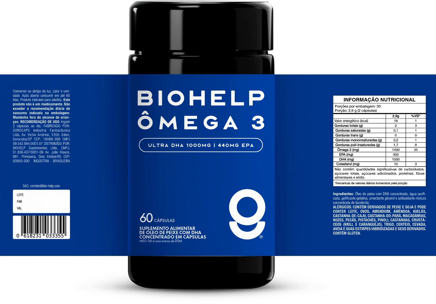 Ômega 3 - Ultra DHA - BIOHELP